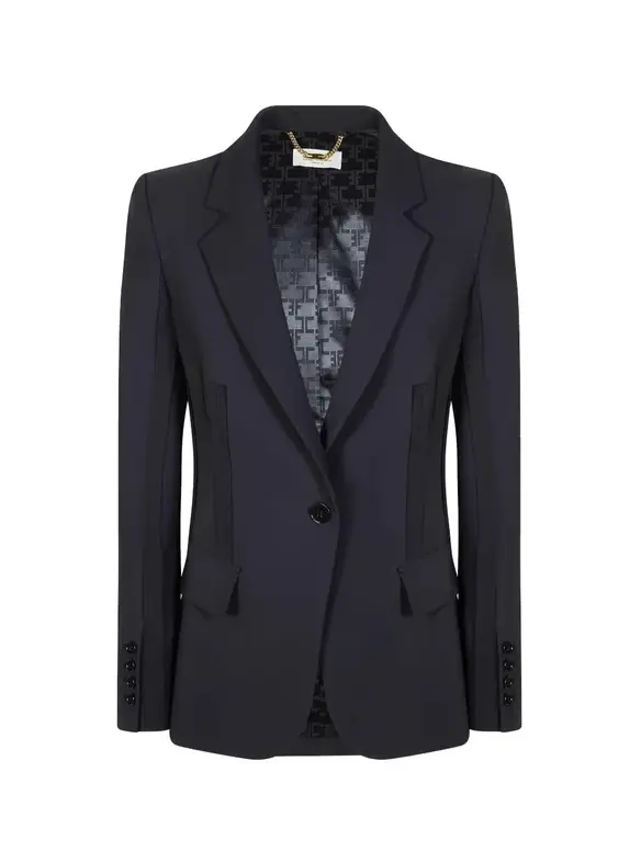 Elisabetta Franchi Raw Cut Jacket - Black