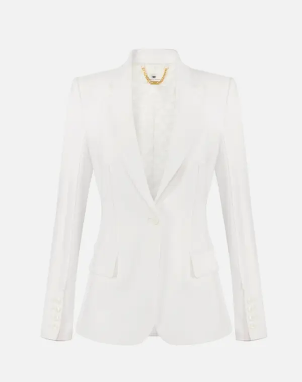 Elisabetta Franchi Raw Cut Jacket - Ivory