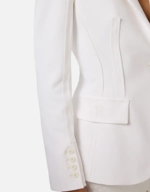 Elisabetta Franchi Raw-edge Blazer - Ivory