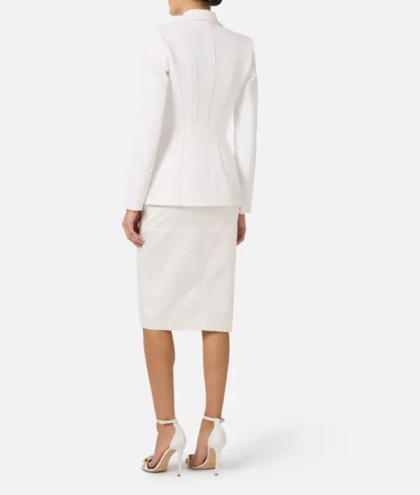Elisabetta Franchi Raw-edge Blazer - Ivory