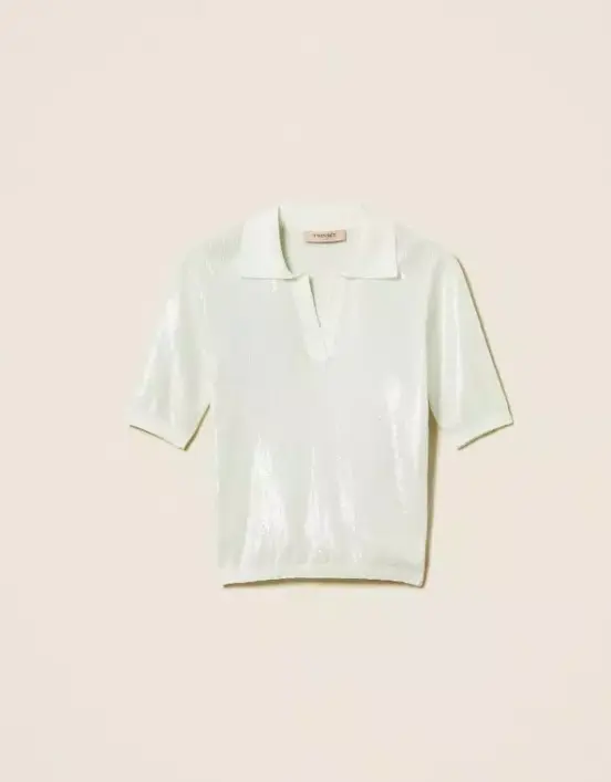 Twin-set Sequined Polo Shirt