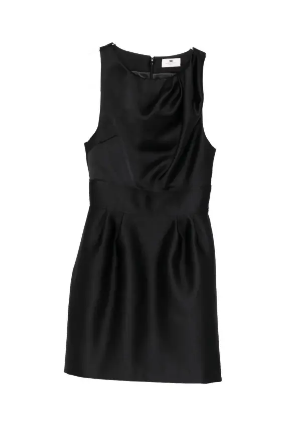 Elisabetta Franchi Fitted Duchesse Dress - Black