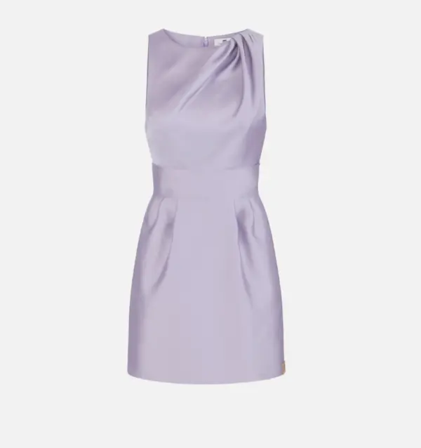 Elisabetta Franchi Fitted Duchesse Dress - Lilac