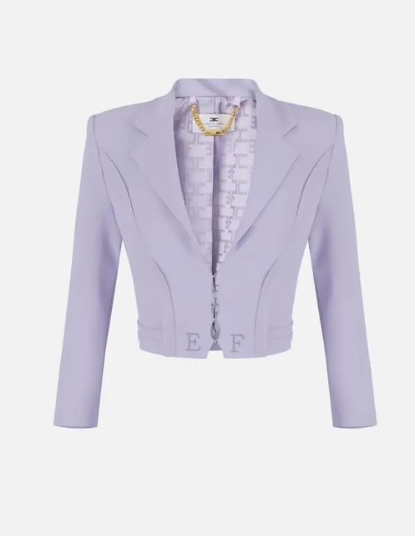 Elisabetta Franchi Raw Cut Jacket - Lilac