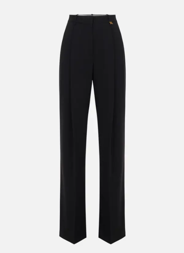 Elisabetta Franchi Crêpe Trousers - Black