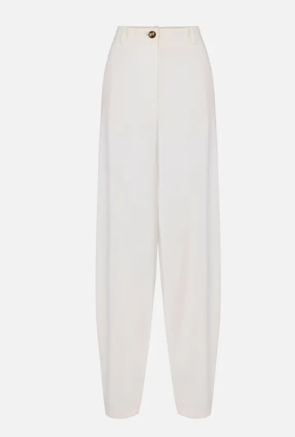 Elisabetta Franchi Lightweight Crepe Trousers - Ivory