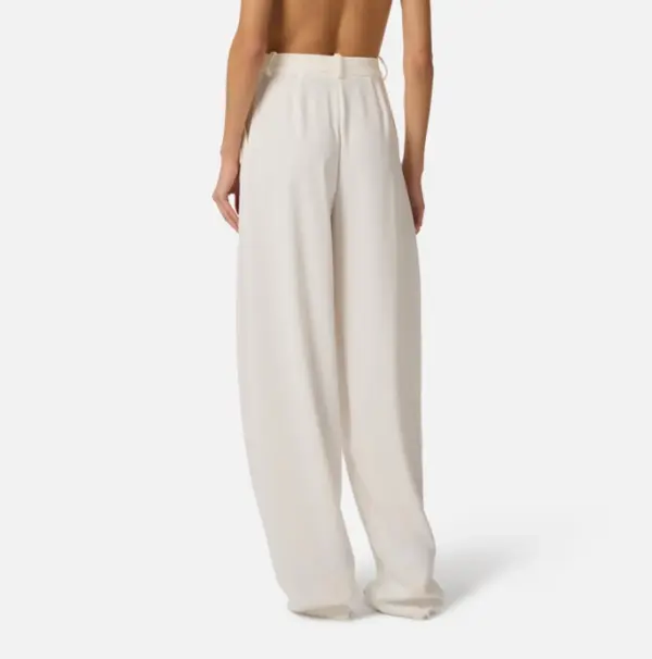 Elisabetta Franchi Lightweight Crepe Trousers - Ivory