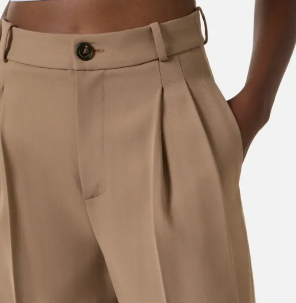 Elisabetta Franchi Gabardine Trousers - Argilla
