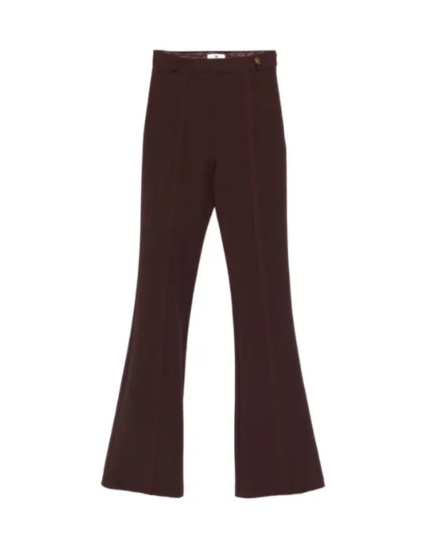 Elisabetta Franchi Flare Trousers - Brown
