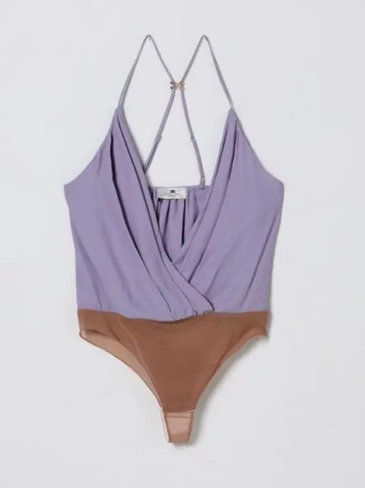 Elisabetta Franchi Georgette Bodysuit - Lilac