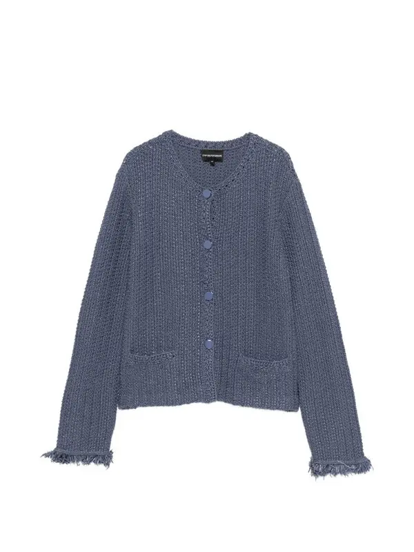 Emporio Armani Cotton-blend Blazer - Blue