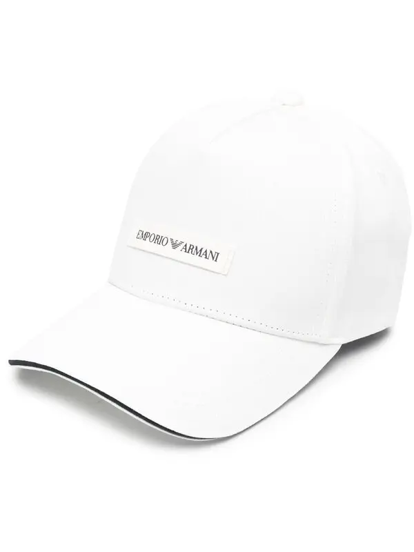 Emporio Armani Logo Patch Baseball Cap - White