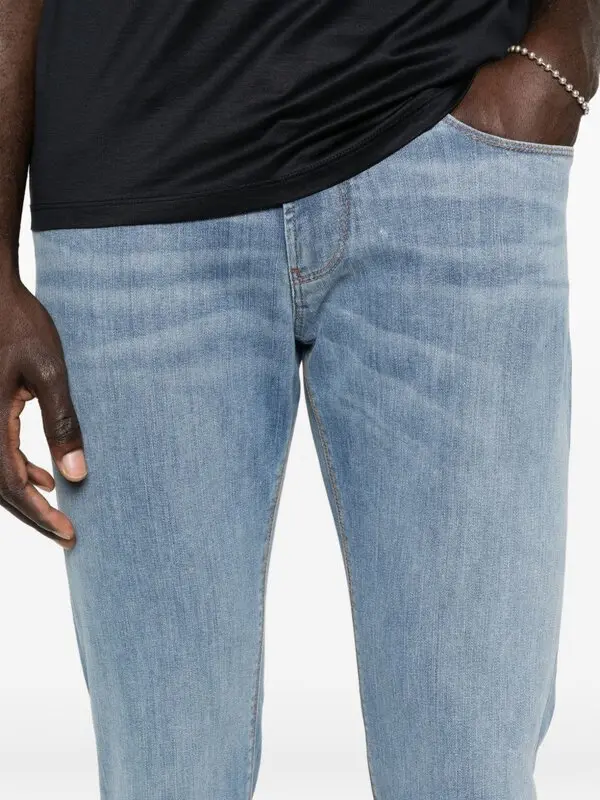 Emporio Armani Cotton Denim Jeans - Clear Blue