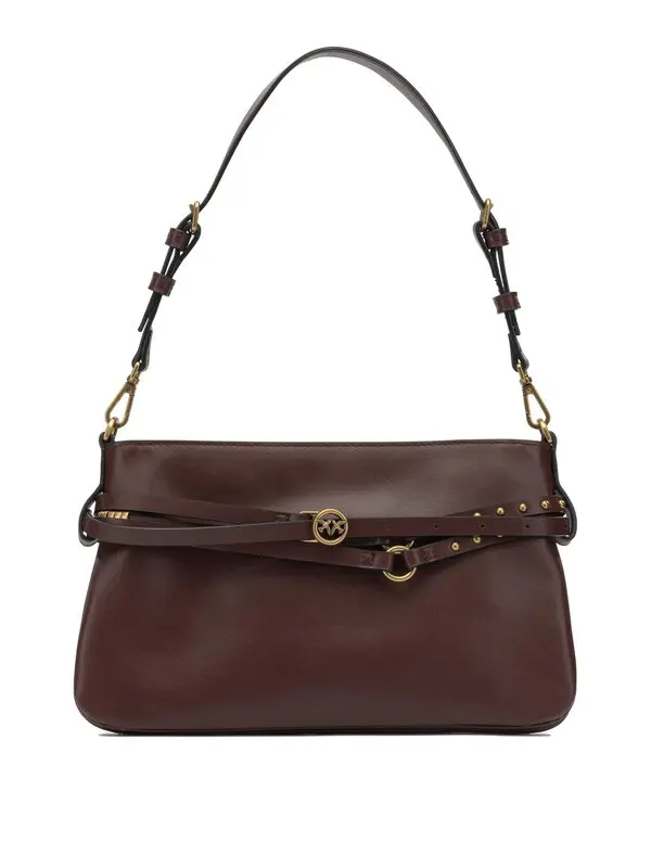 Pinko Leather Shoulder Bag - Bordeaux