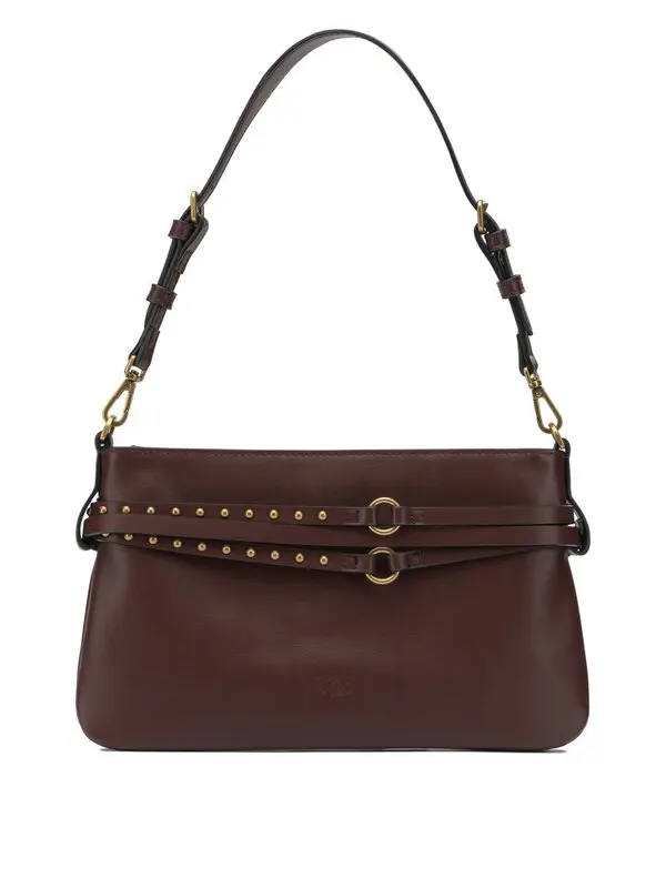 Pinko Leather Shoulder Bag - Bordeaux