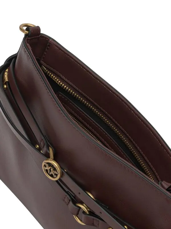 Pinko Leather Shoulder Bag - Bordeaux