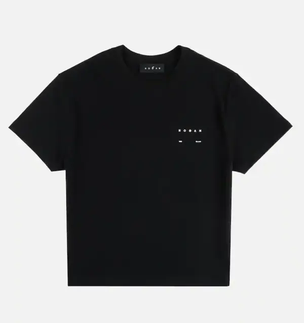 Hogan Boxy Cotton T-shirt - Black