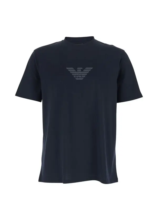 Emporio Armani Logo Cotton T Shirt - Blue