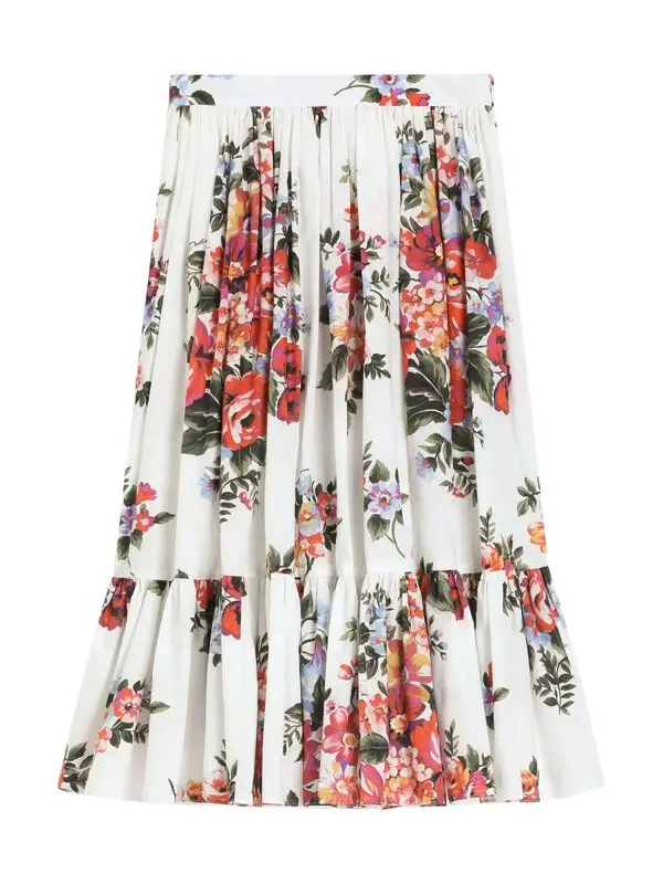 Dolce & Gabbana Floral Skirt - White
