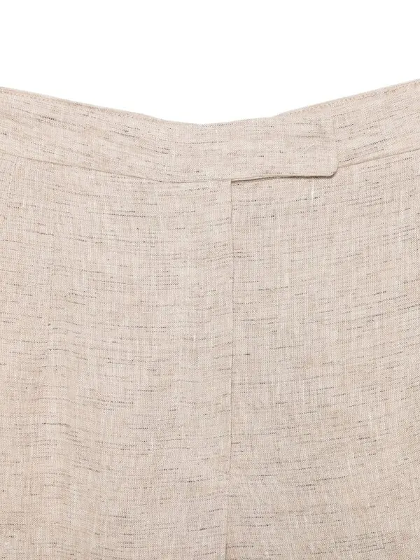 Emporio Armani Linen Straight Leg Trousers - Beige