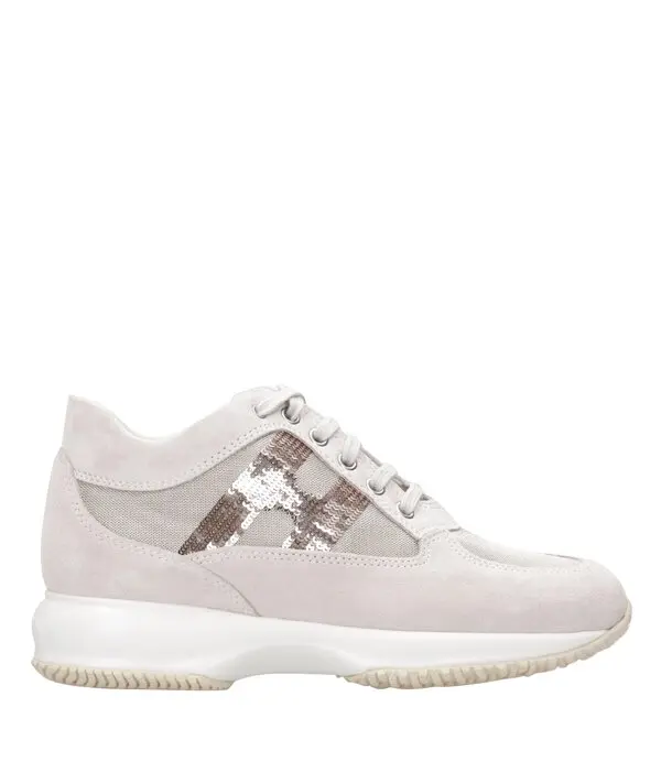 Hogan Suede And Mesh Sneakers - Dove Grey