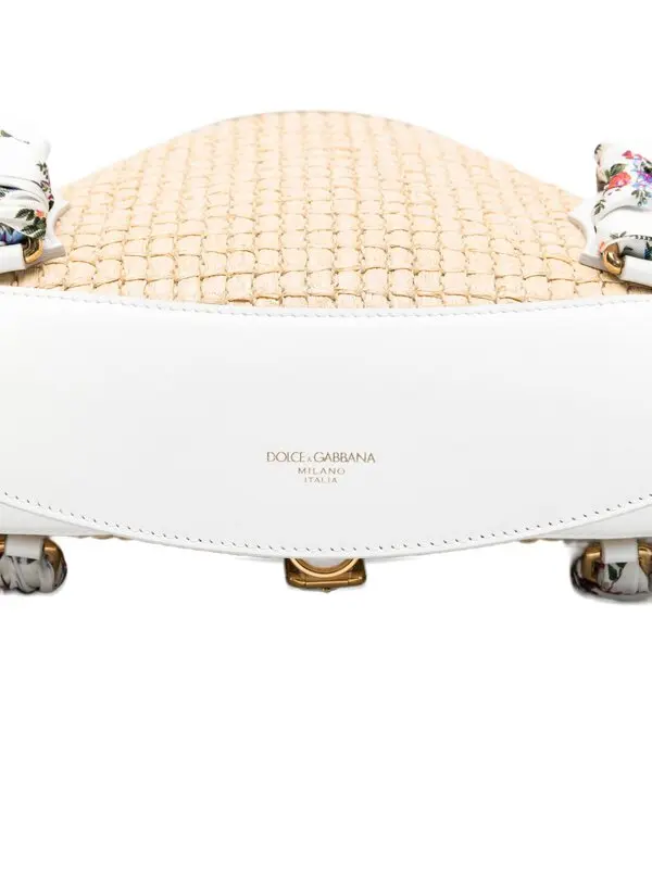 Dolce & Gabbana Capri Straw Bucket Bag - Beige