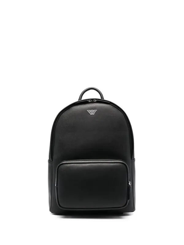 Emporio Armani Logo Print Backpack - Black