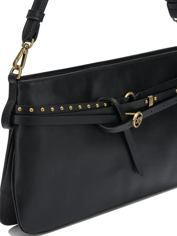 Pinko Leather Shoulder Bag - Black