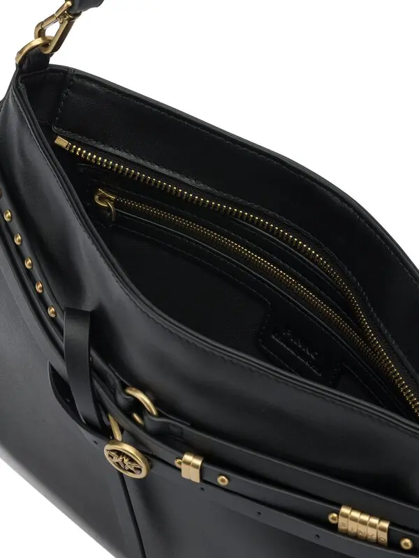 Pinko Leather Shoulder Bag - Black