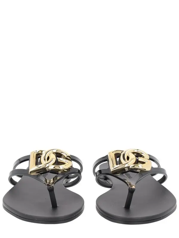 Dolce & Gabbana Slides With Logo - Black