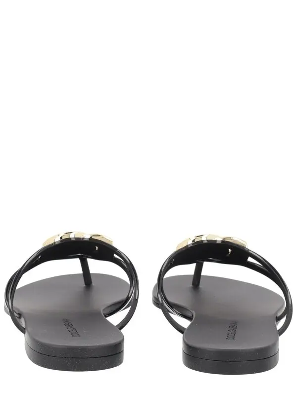Dolce & Gabbana Slides With Logo - Black