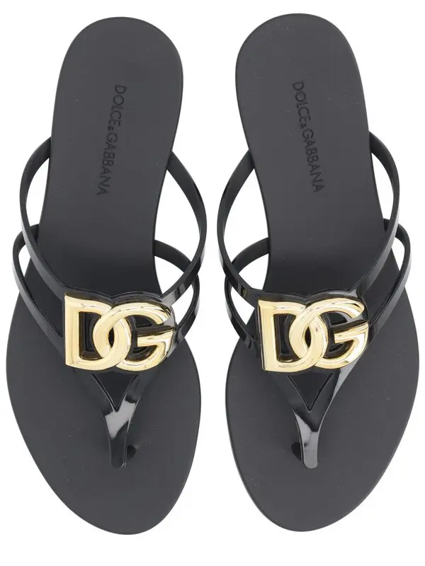 Dolce & Gabbana Slides With Logo - Black