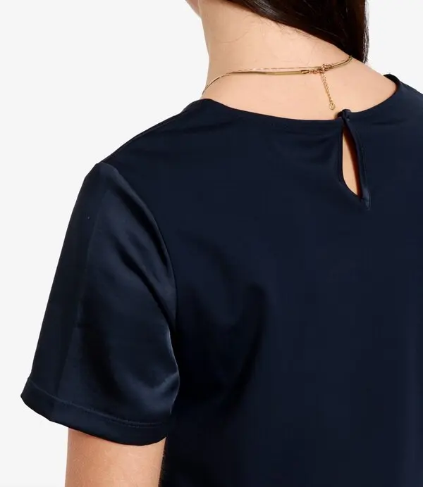 Max Mara Satin And Jersey Top - Blue