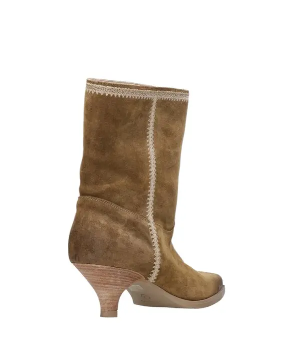 Elena Iachi Suede Leather Boots - Fango