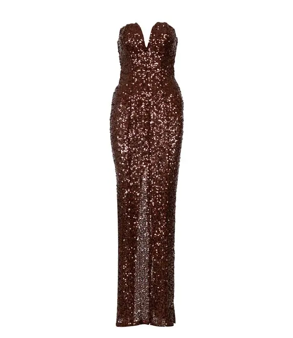 ANIYE BY Sequin Longuette Dress - Cioccolato