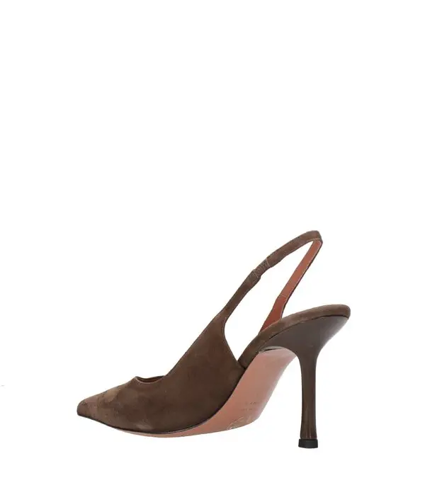 CASTAGNA Pointed Suede Slingbacks - Brown