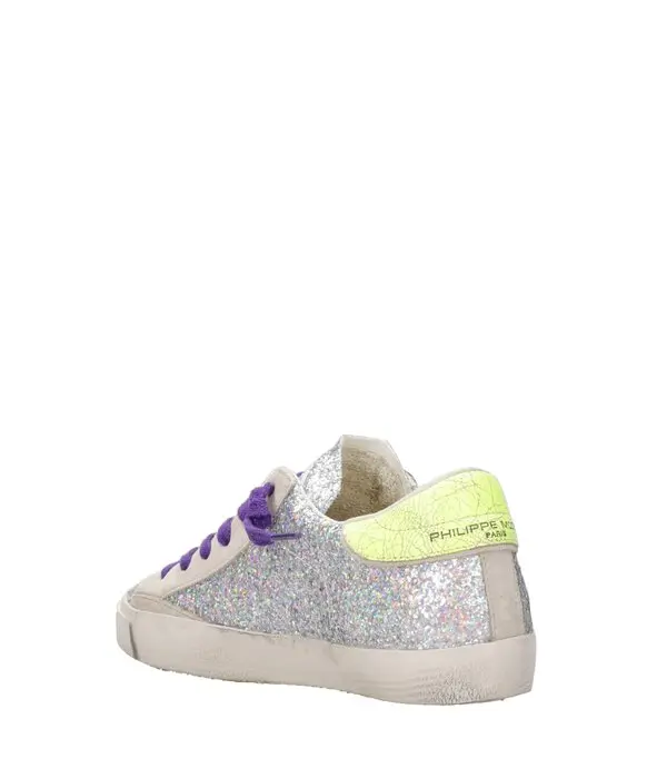 Philippe Model Glitter Sneakers - Silver