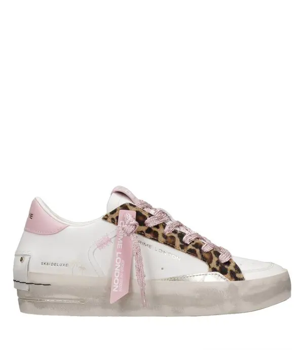 CRIME LONDON Distressed Leopard Print Sneakers