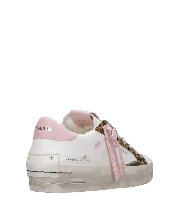CRIME LONDON Distressed Leopard Print Sneakers