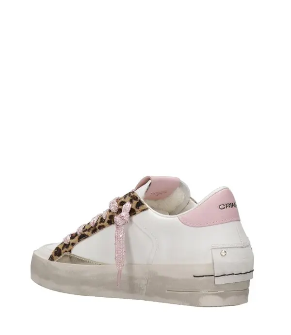 CRIME LONDON Distressed Leopard Print Sneakers