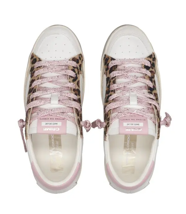 CRIME LONDON Distressed Leopard Print Sneakers