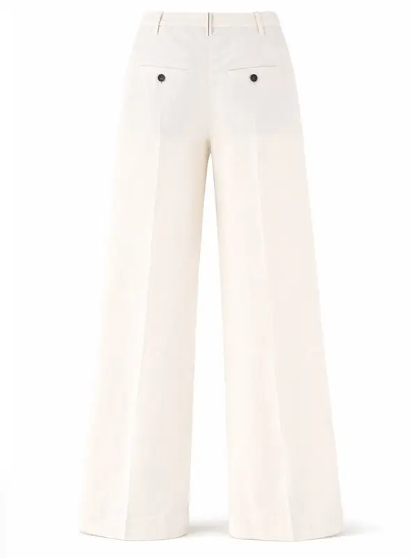 Brunello Cucinelli Linen Blend Tailored Pants - Ivory