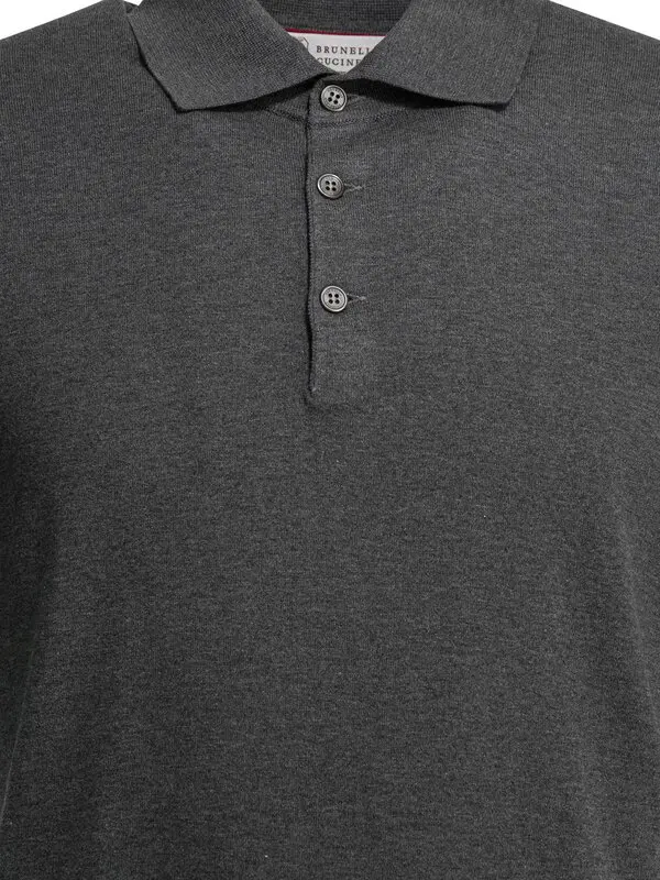 Brunello Cucinelli Polo Shirt With Buttons - Grey