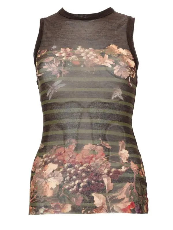 JEAN PAUL GAULTIER Mariniere Grape Print Top