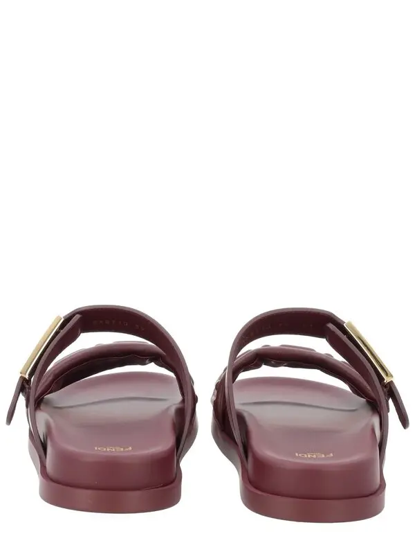 Fendi Leather Feel Sandals - Bordeaux