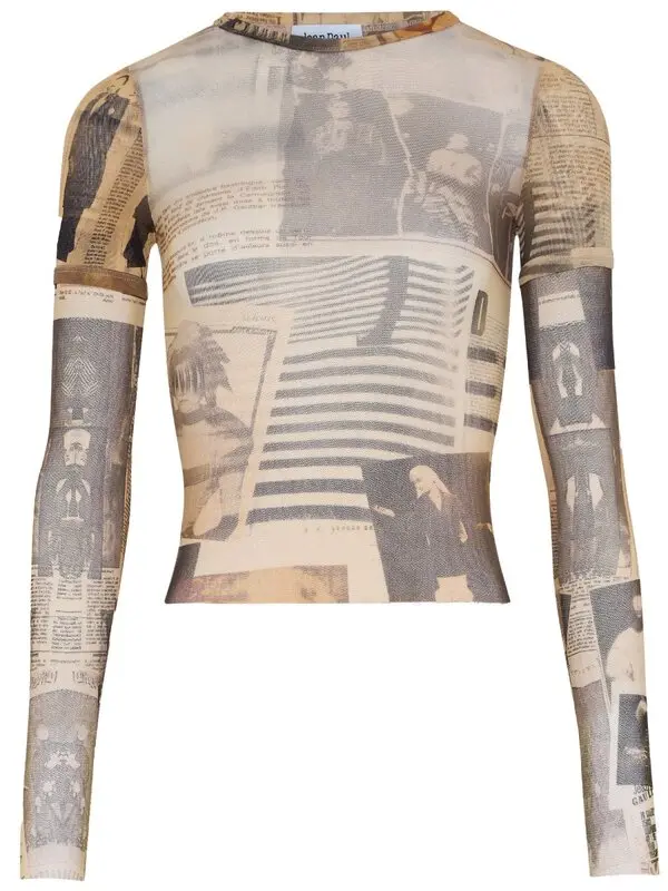 JEAN PAUL GAULTIER Top With 'journal' Print - Multicolour