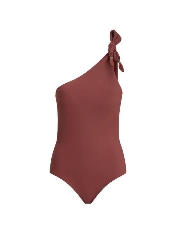 Brunello Cucinelli One Shoulder Swimsuit - Red