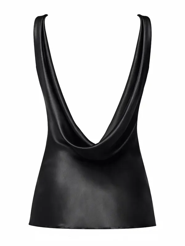 Nina Ricci Silk Draped Top - Black