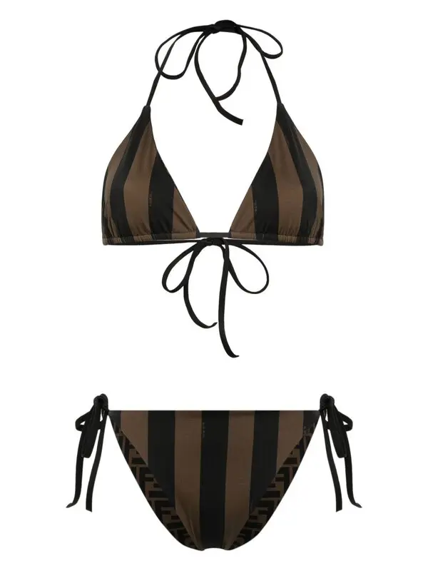 Fendi Reversible Bikini Set - Brown