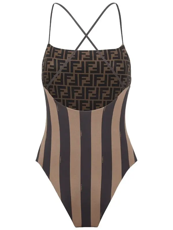 Fendi Reversible One-piece Swimsuit - Brown